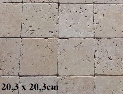 Travertin Classic Light Mix Nuancé 20x20cm, épaisseur 1,2cm – Prix au m² – FRANCEPIERRE